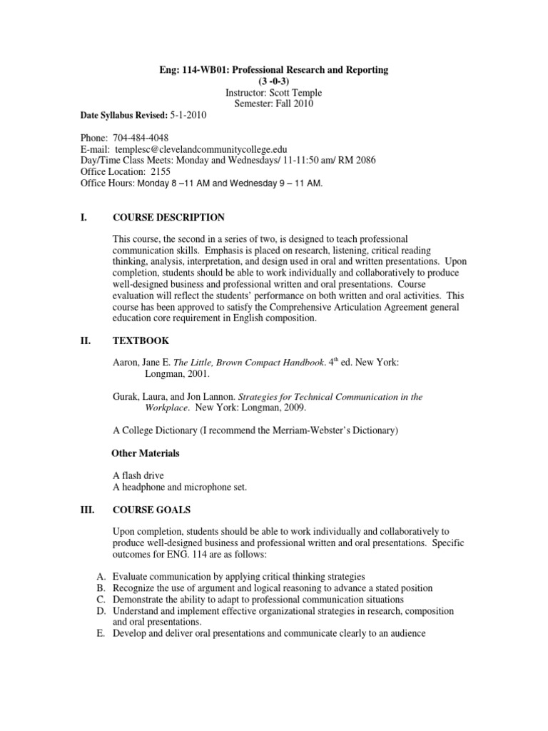 Eng 114-WB01 Fall 2010 | PDF | Essays | Homework