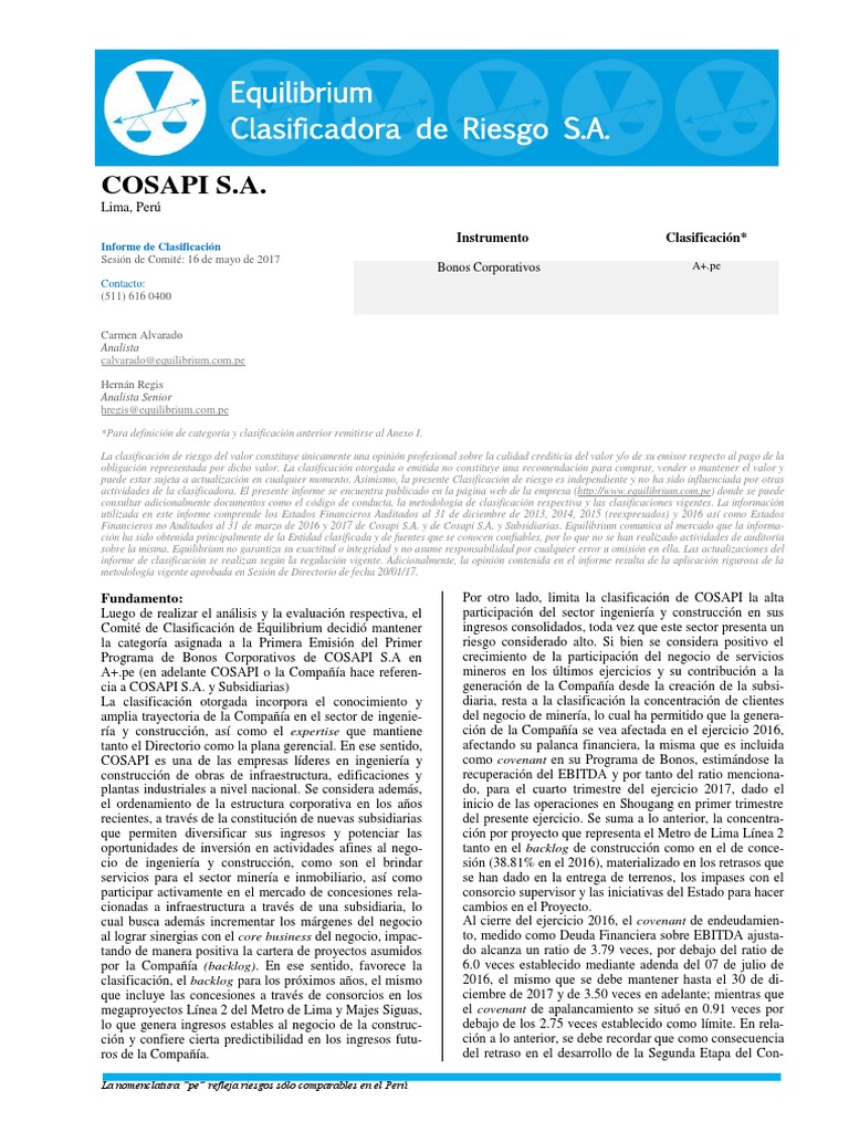cosapi.pdf | Minería | Deuda