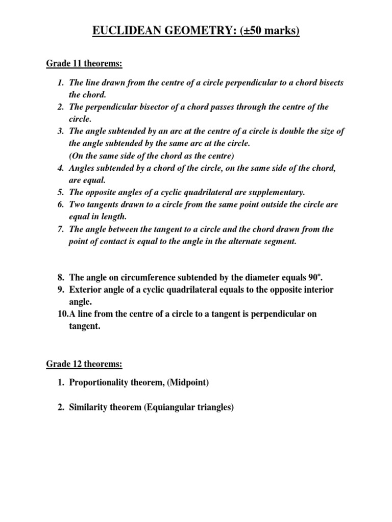 Geometry Grade-11 12 | PDF | Circle | Perpendicular
