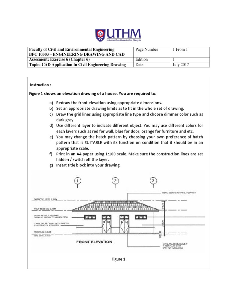 Civil Engineering CAD Drawing Exercise | PDF