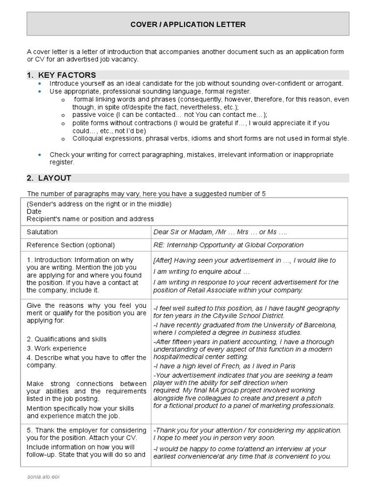 Cover Letter Writing Guide | PDF | Linguistics | Languages