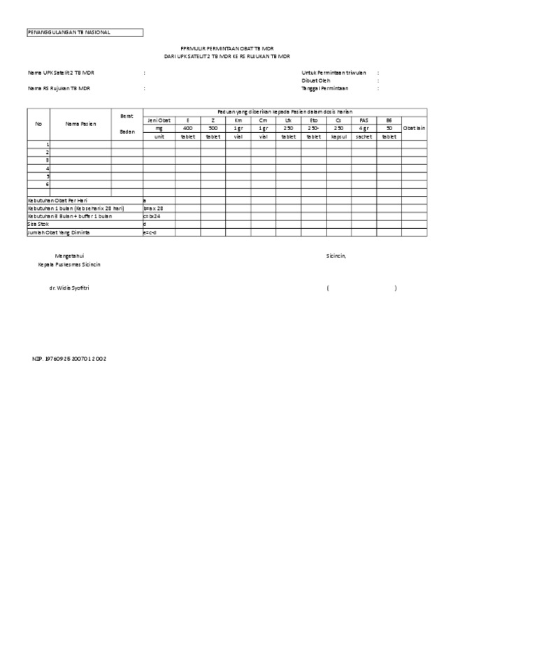 Formulir Permintaan Obat | PDF