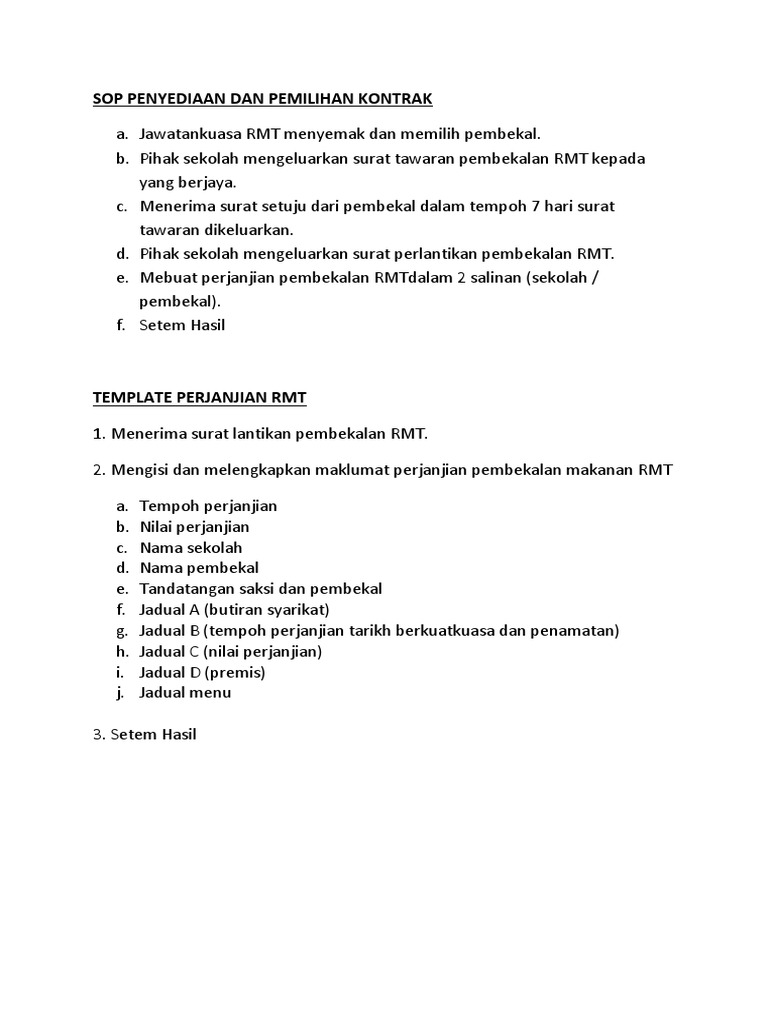 4.panduan Template Dokumen Perjanjian | PDF