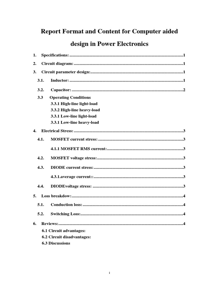 Report Format and Content For Computer Aided Design in Power ...