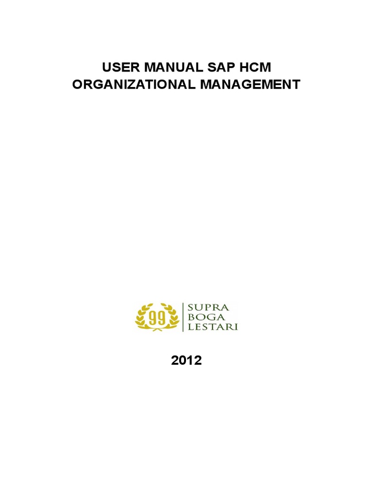 SAP HCM OM Manual SBL v.1.1 | PDF | Screenshot | C (Programming Language)