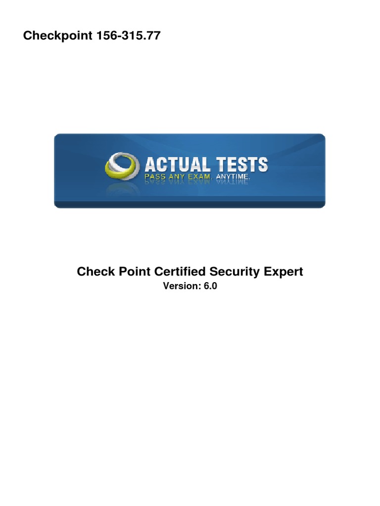 Check Point 156-315.77 Exam Guide | PDF | Backup | Firewall (Computing)