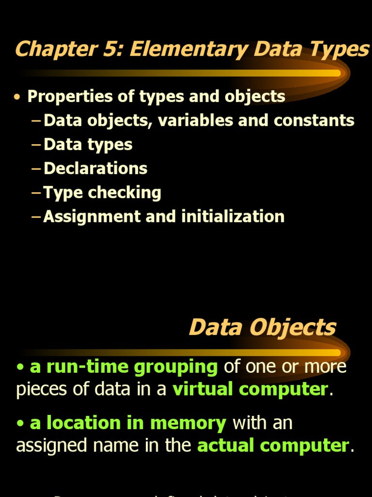Chapter 5 Elementary Data Types Pdf Data Type Variable Computer