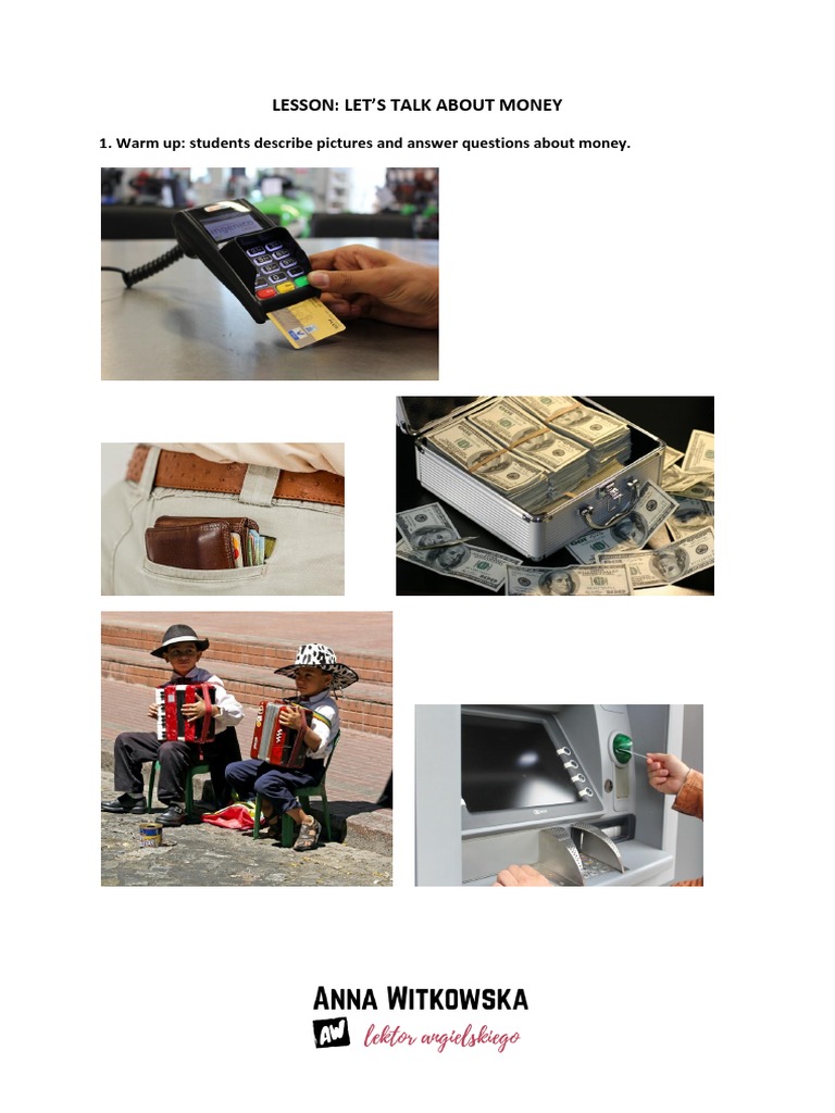 Lesson: Let'S Talk About Money: 1. Warm Up: Students Describe Pictures ...