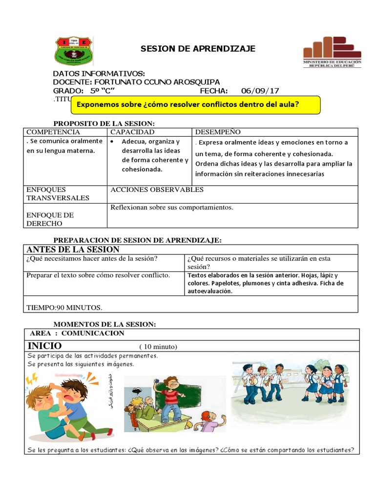 Resolución de Conflictos en el Aula | PDF | Salón de clases | Ensayos