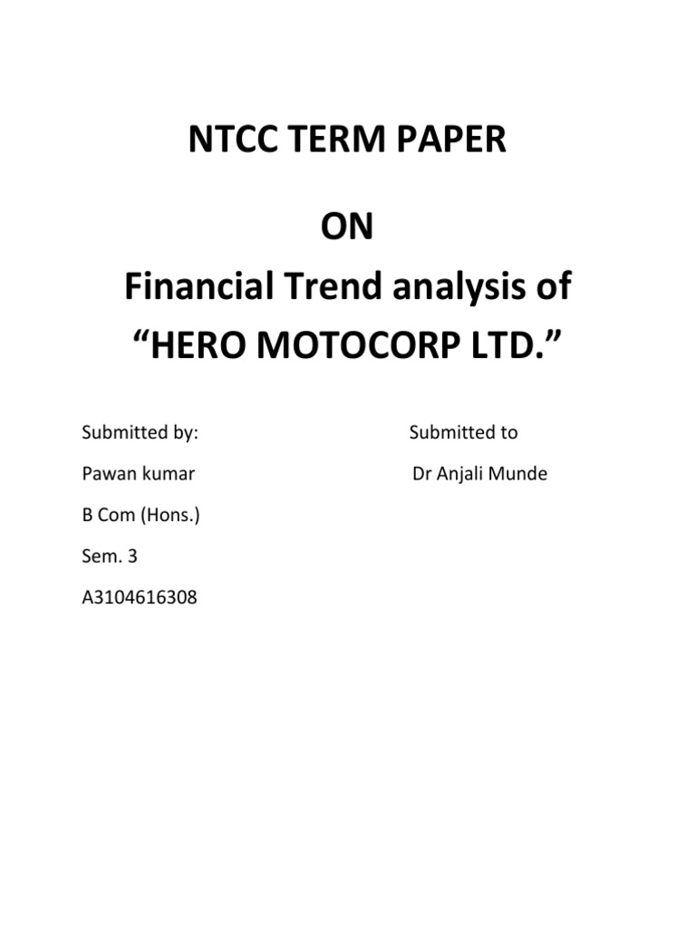NTCC REPORT Hero Motocorp LTD | PDF | Revenue | Financial Accounting
