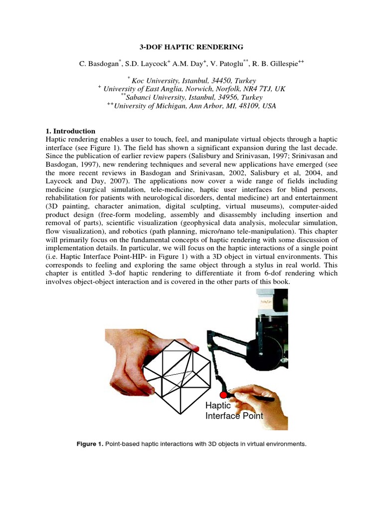 3 Dof Haptic Rendering PDF | PDF | Voxel | Rendering (Computer Graphics)