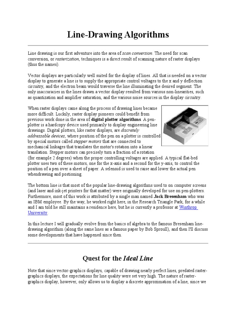 Line-Drawing Algorithms: Quest For The Ideal Line | PDF | Communication ...