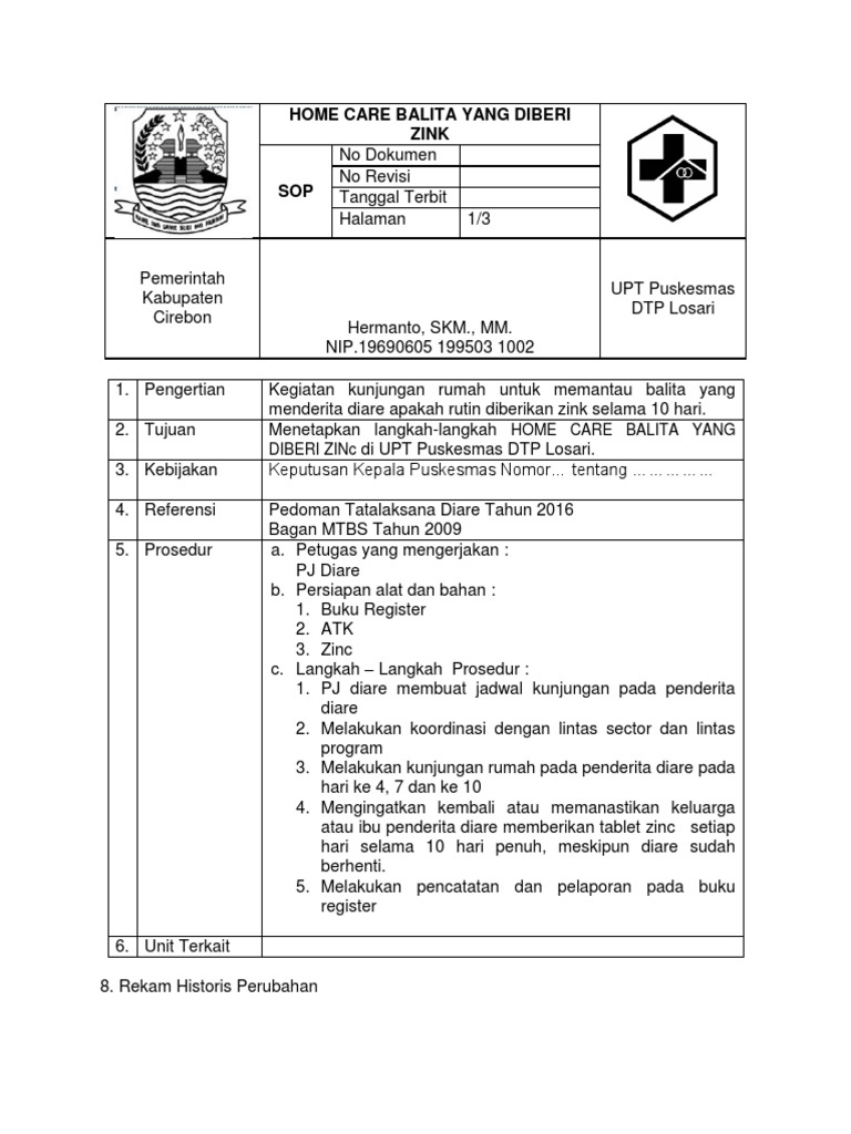Pemantauan Home Care Balita Diare | PDF