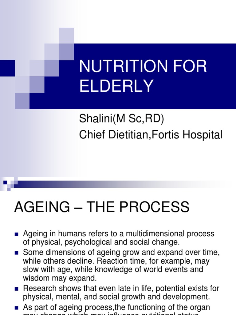 Nutrition For Elderly | PDF | Obesity | Dietary Fiber