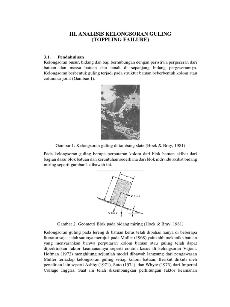 Analisis Longsoran Guling dan Jenisnya | PDF