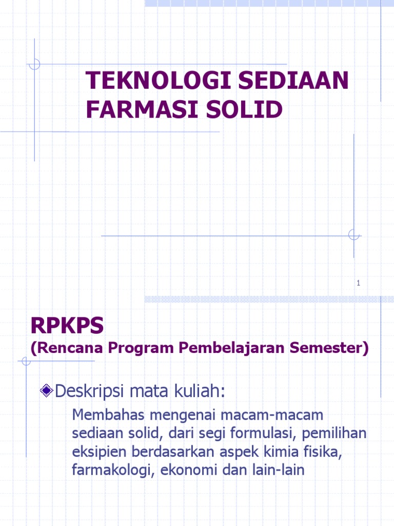 Sediaan Solid 1 | PDF