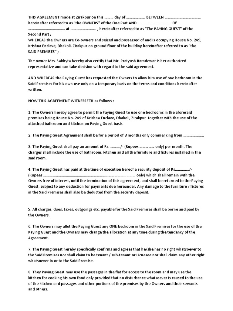 PG Agreement | PDF | Landlord | Lease