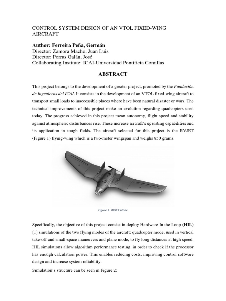 VTOL Fixed-Wing Aircraft Control Design | PDF | Simulation | Aircraft