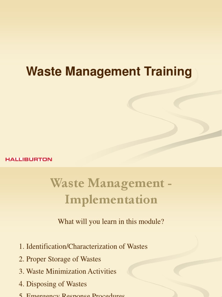 Waste MGT Training Module | PDF | Hazardous Waste | Waste Management