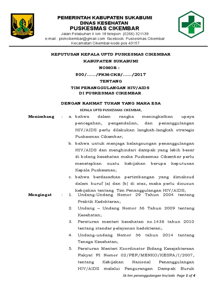 SK Tim Penanggulanagan Hiv Aids | PDF
