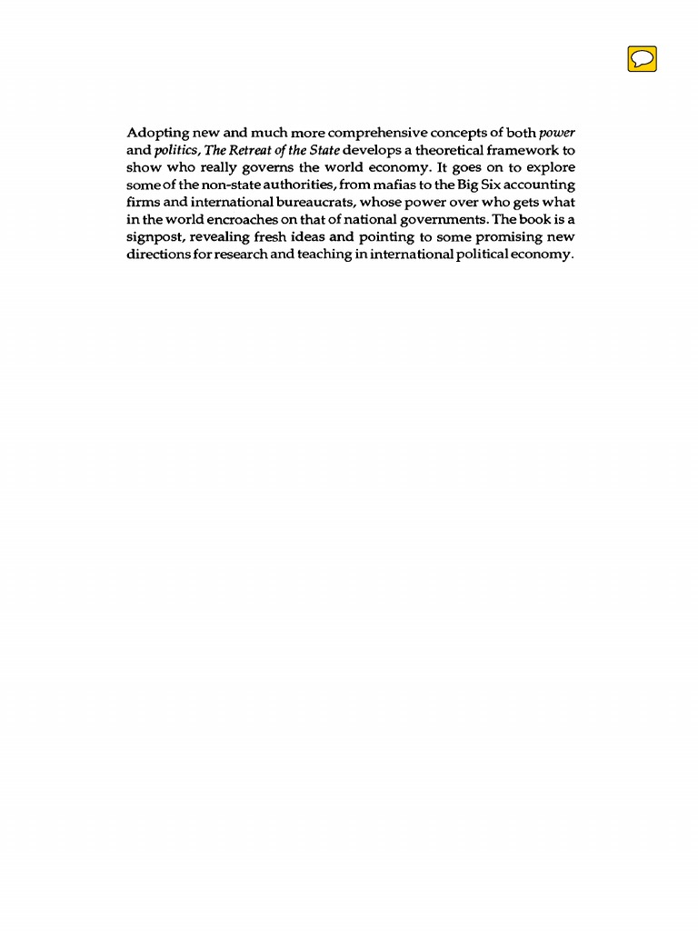 Susan Strange-The Retreat of The State-1996 | PDF | International ...
