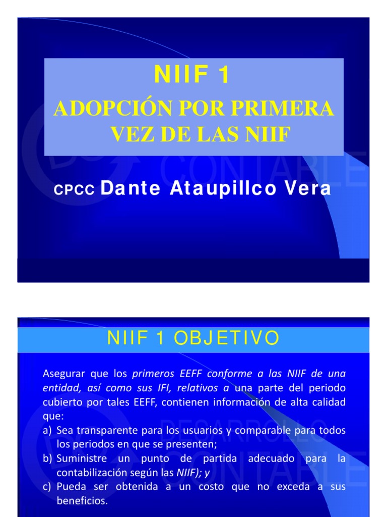 Niif 1 01 11 13 | PDF | normas internacionales de INFORMACION ...