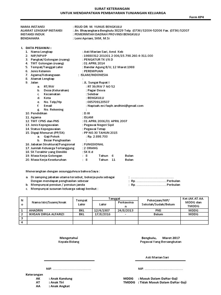 Surat Keterangan Kp4 | PDF