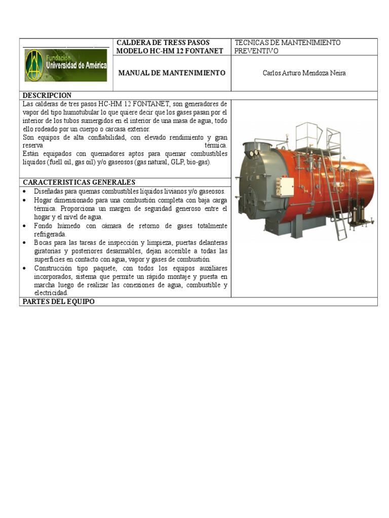 Manual Mantenimiento Calderas FONTANET | PDF | Combustibles | Combustión