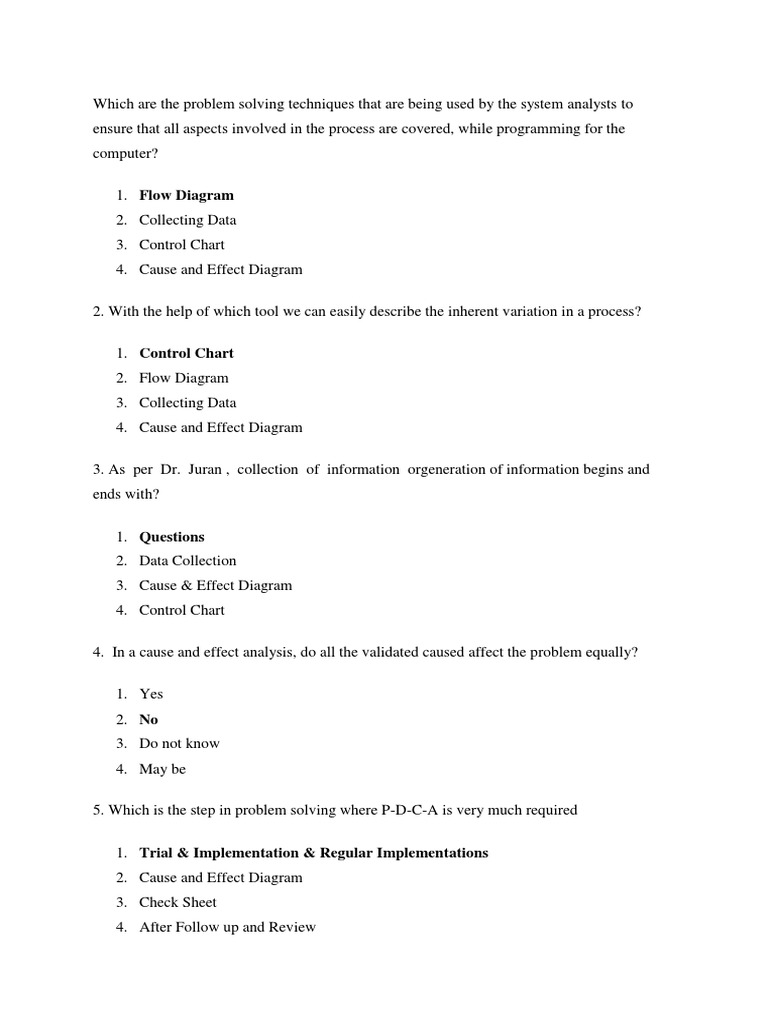 Quality Circle Problem Solving Techniques | PDF