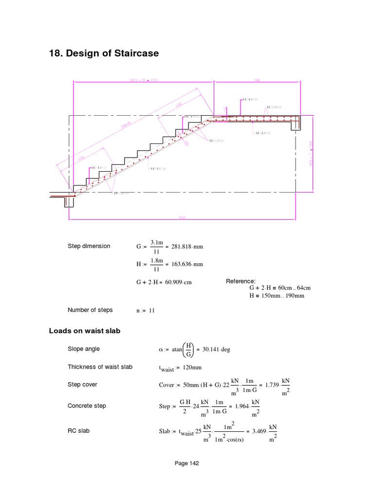 Mathcad - 18-Design of Staircase | PDF
