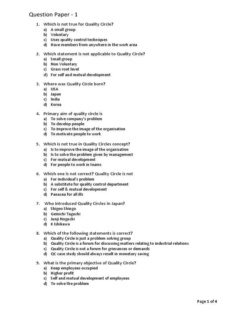 NCQC Question Paper-1 | PDF | Causality | Cognition