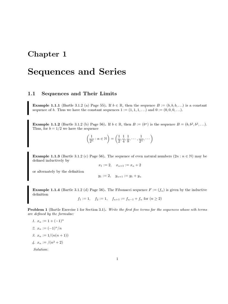 Sequences and Series (Bartle) PDF | PDF | Sequence | Monotonic Function