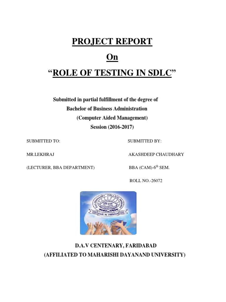 Project Report On "Role of Testing in SDLC" | PDF | Metaheuristic ...