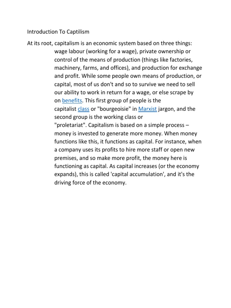 Introduction To Captilism | PDF | Market Economy | Capitalism