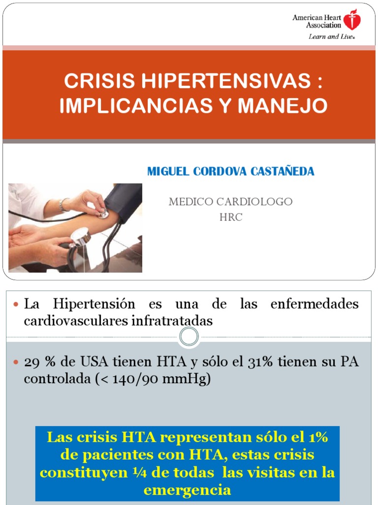 Manejo De Crisis Hipertensivas En Emergencias Pdf Hipertensión