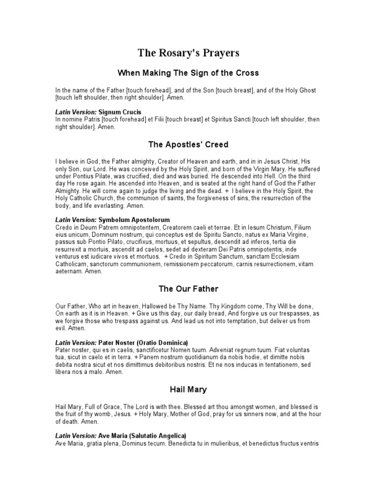 The Rosary in Latin | Western Christianity | Christian Behaviour And ...