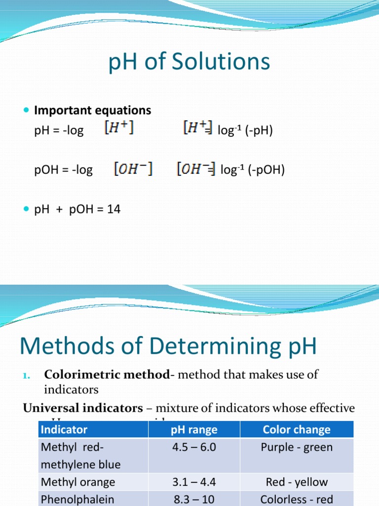 Determining pH Using Indicators and Buffers | PDF | Buffer Solution ...