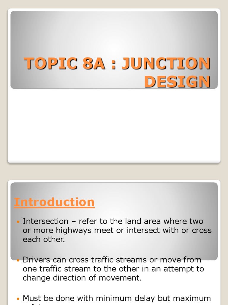 Chapter 8A Junction Design | PDF
