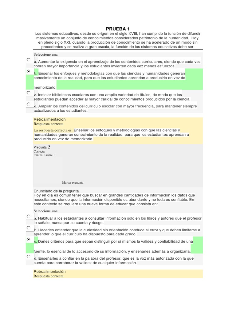 Prueba 1 Perueduca 1 | PDF | Verdad | Aprendizaje
