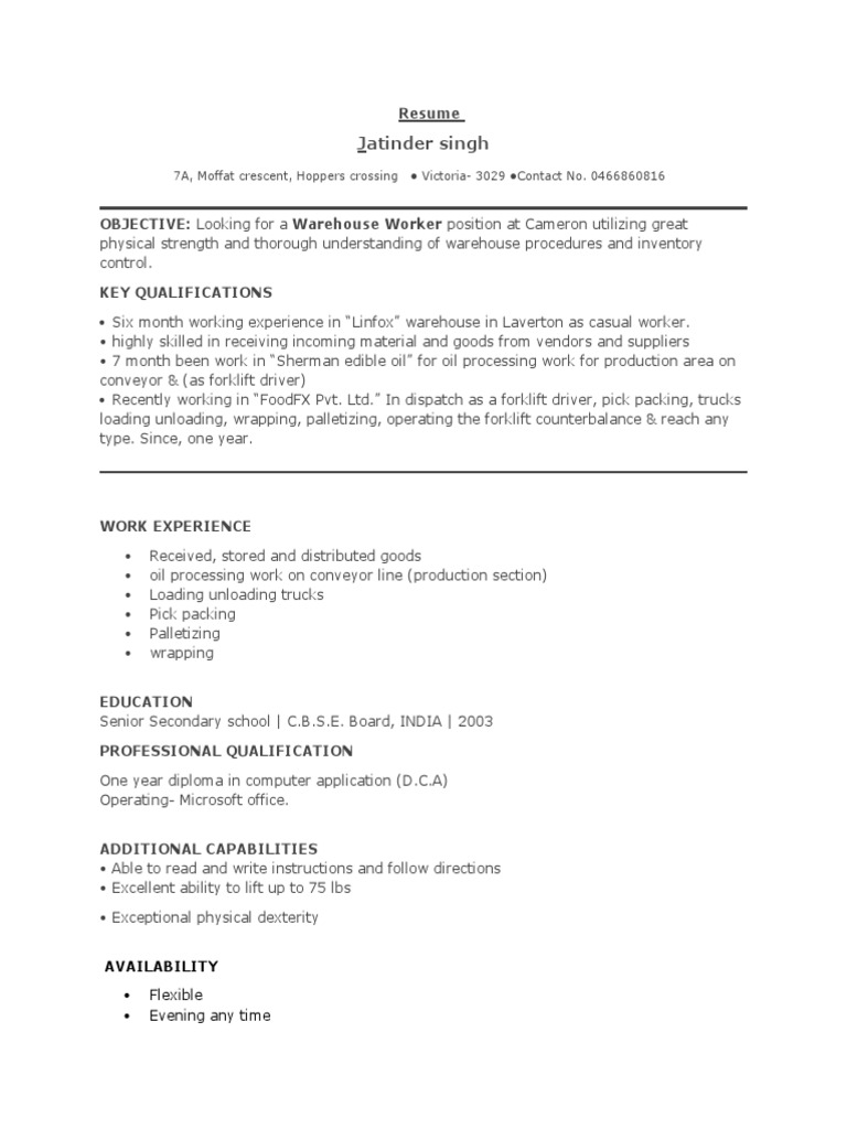 Jatinder Singh: Resume | PDF