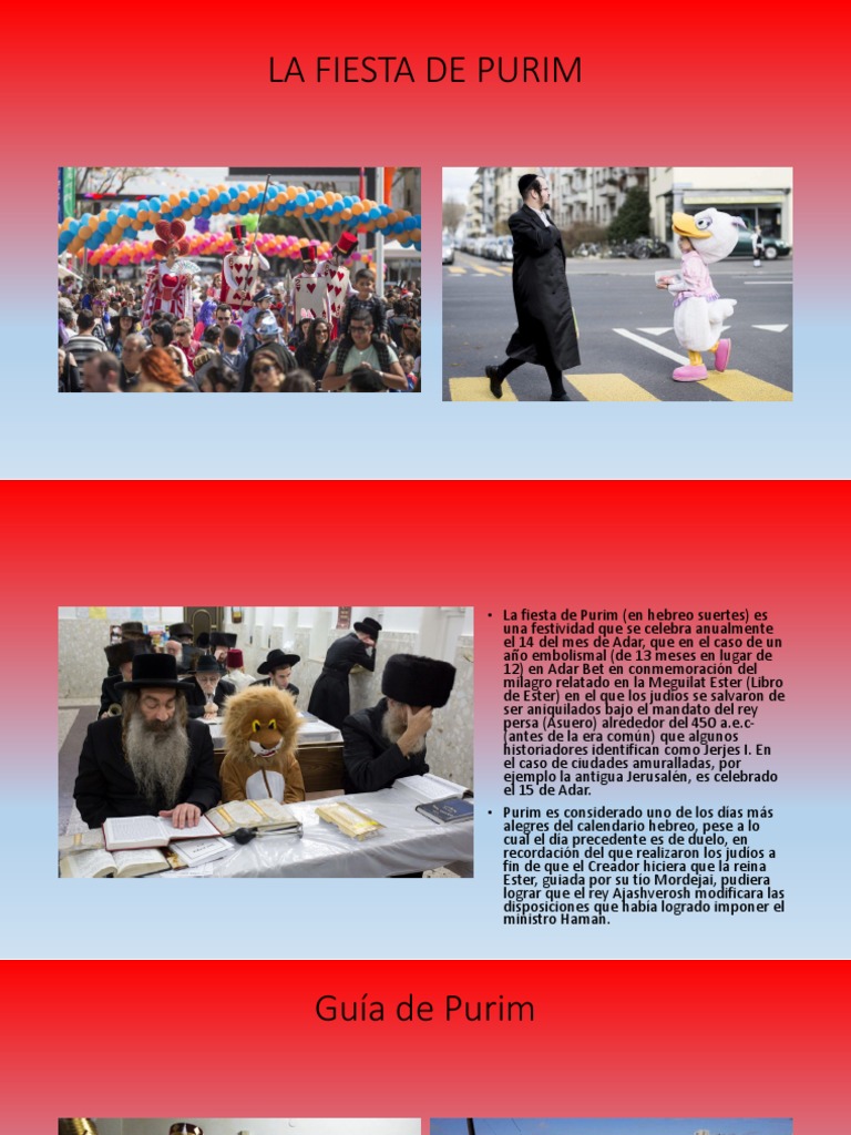 Celebración de la Fiesta de Purim | PDF | Judios y judaísmo | Ley judía ...