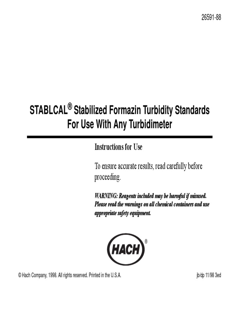 StablCal Instructions | PDF | Shelf Life | Chemistry
