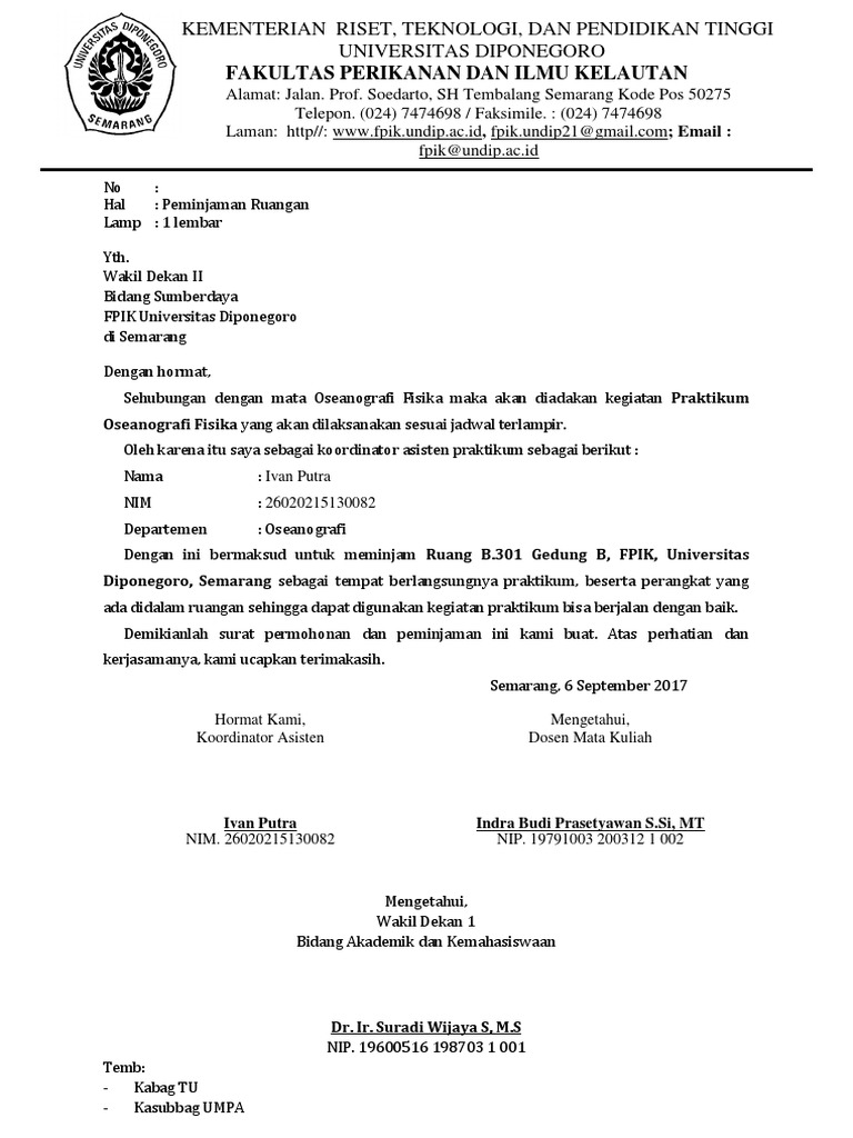 Surat Pinjam Ruangan 2 | PDF