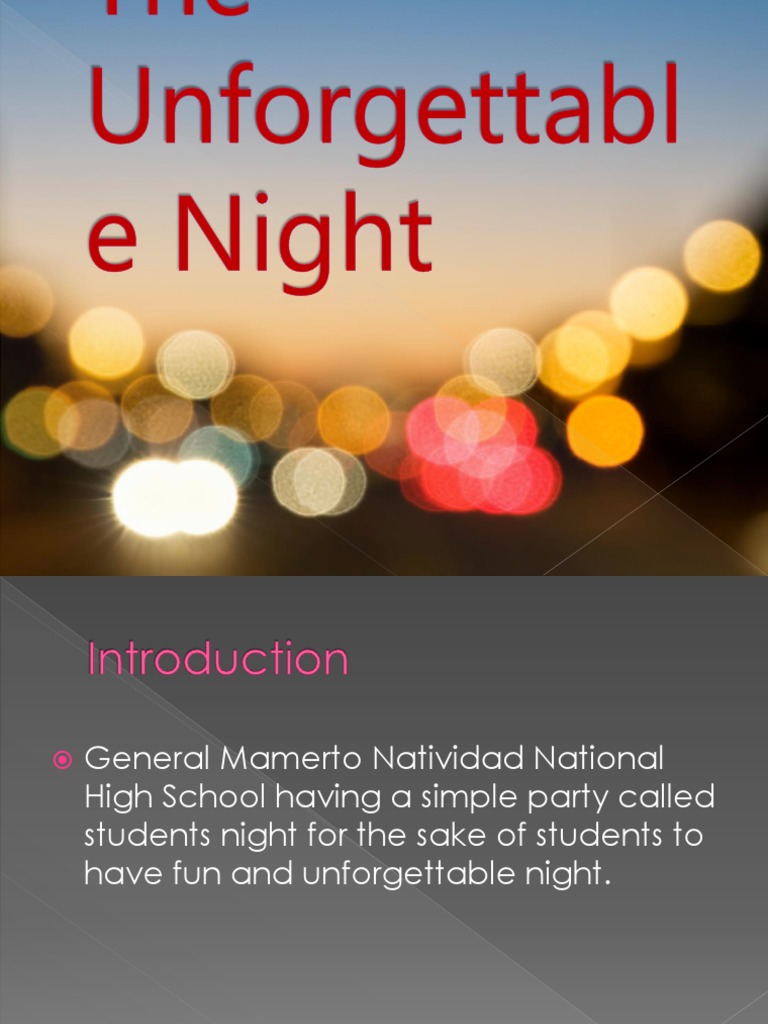 The Unforgettable Night | PDF