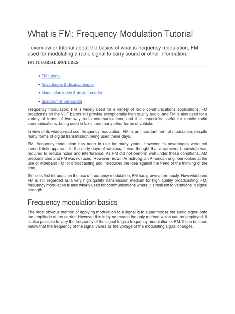 What Is FM | PDF | Frequency Modulation | Modulation