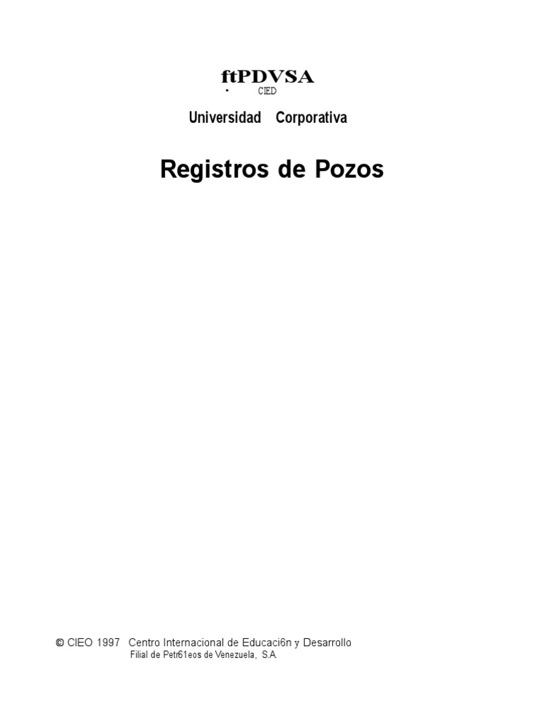 Manual Registros de Pozos CIED-PDVSA | PDF | Roca (geología) | Roca ígnea