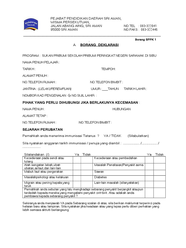 Borang Deklarasi Kosong | PDF