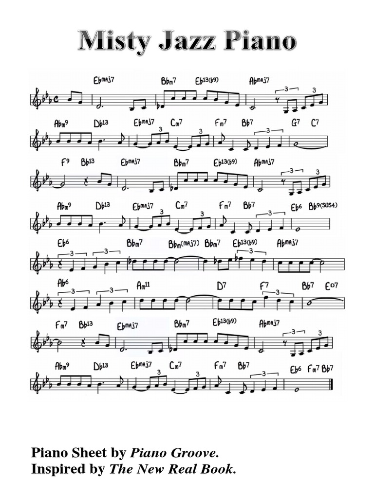 Piano Sheet by Piano Groove. Inspired by The New Real Book | PDF