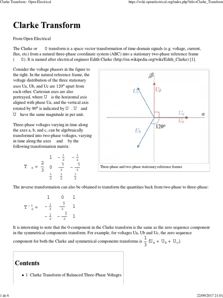Clarke Transform - Open Electrical | PDF | Cartesian Coordinate System ...