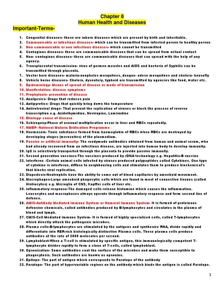 Human Health and Diseases | PDF | Immune System | Lymphatic System